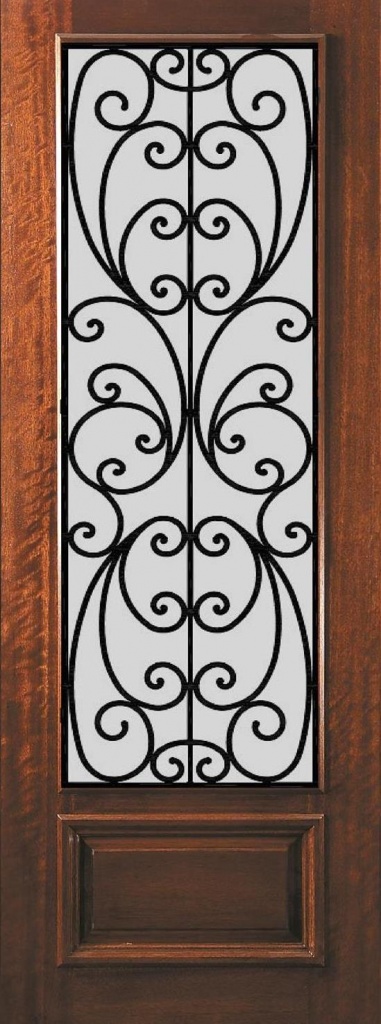 3080 Mahogany 3-4 Lite Milan - The Front Door Company