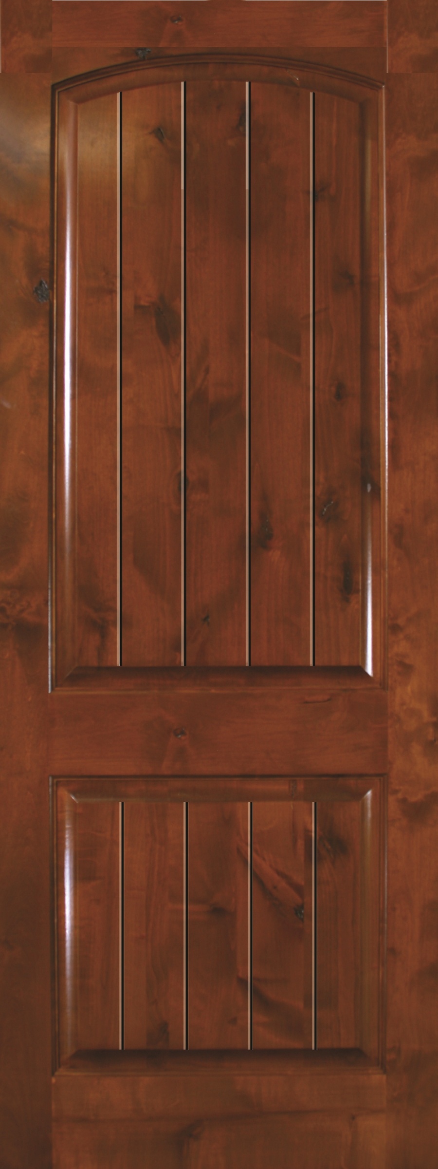 3080 Knotty Alder ED3080V 2 Panel Vgroove - The Front Door Company